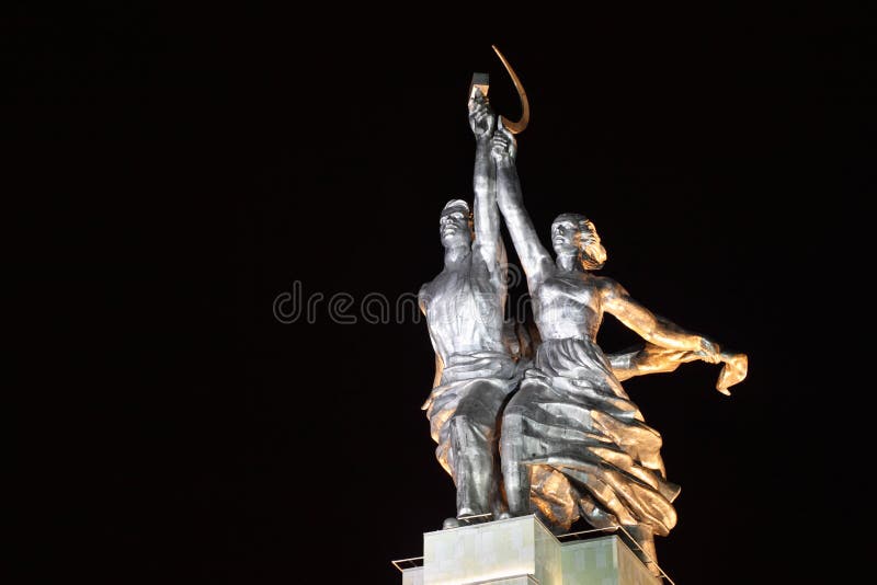 Worker and Collective Farm Monument in Moscow Editorial Stock Image ...