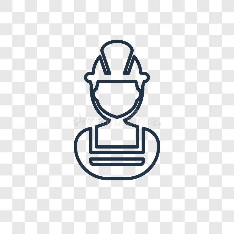 Worker Concept Vector Linear Icon Isolated on Transparent Background ...