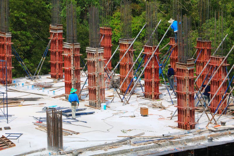 Worker Construction, Building Commercial in Site Workplace Stock Photo ...