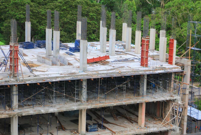 Worker Construction, Building Commercial in Site Workplace Stock Photo ...