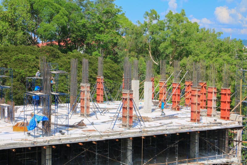 Worker Construction, Building Commercial in Site Workplace Stock Image ...