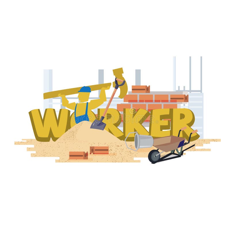 Worker. Construction Craft Worker Logo - Vector Stock Illustration ...