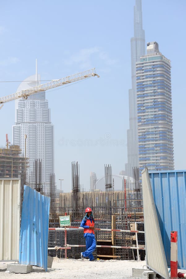 A Worker on Construction Site in Dubai Editorial Photo - Image of ...