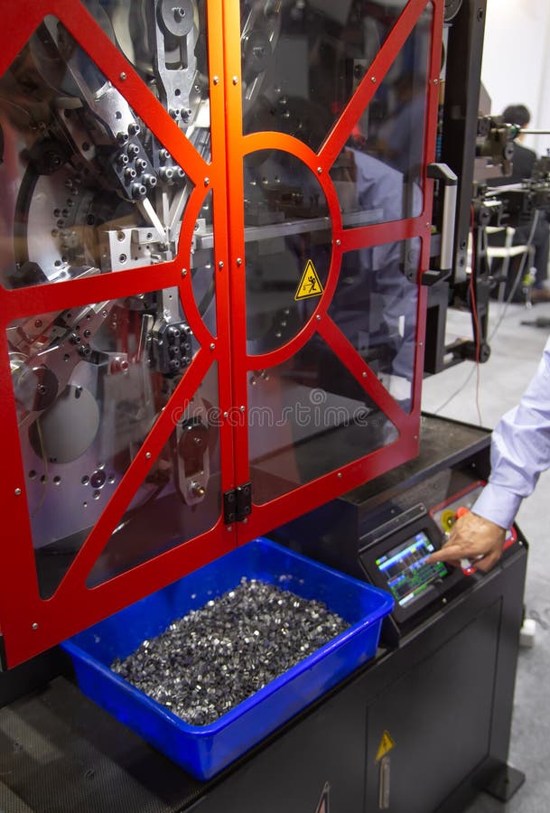 Worker Control Square Plate Washers Stock Image - Image of automatic ...