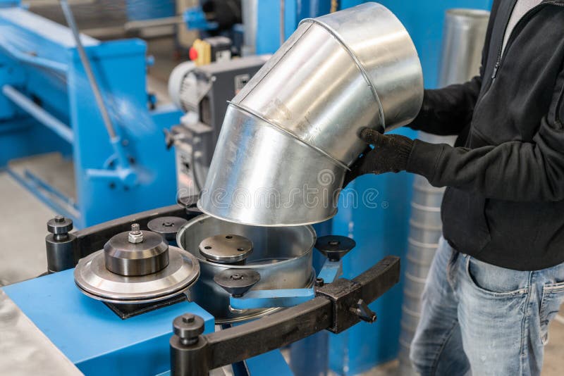 Worker Controls the Machine. Production Rolling Tool, Electric Machine ...
