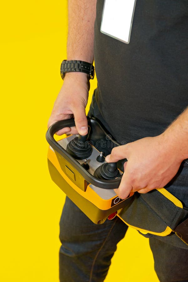 Worker Crane Remote Control Stock Photo - Image of remote, control ...