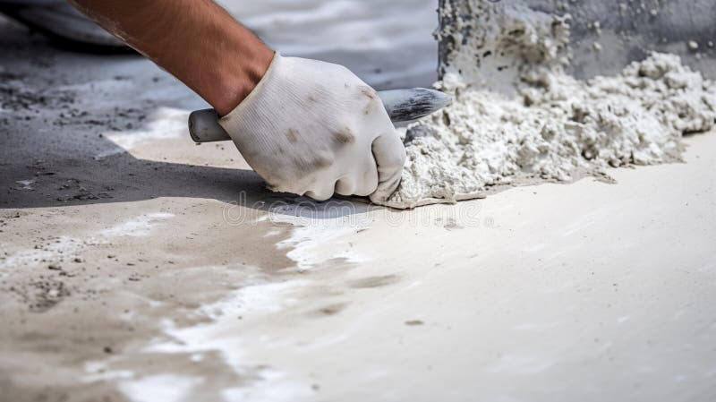 Workers Smooth Out the Rough Floor with a Hand Scraper.AI Generated ...
