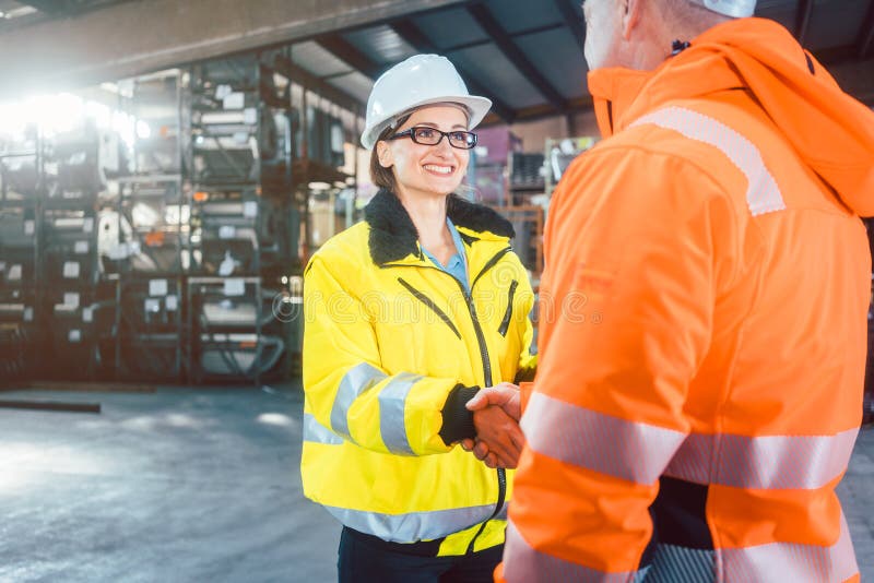 Worker and Customer Service of a Factory Stock Photo - Image of asians ...