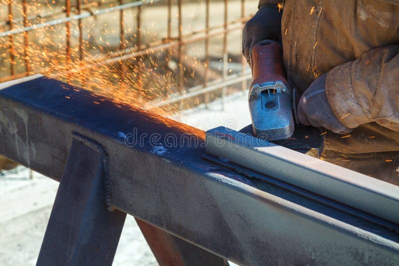 Cutting Steel Heavy Industry by Electric Flex Stock Image - Image of ...