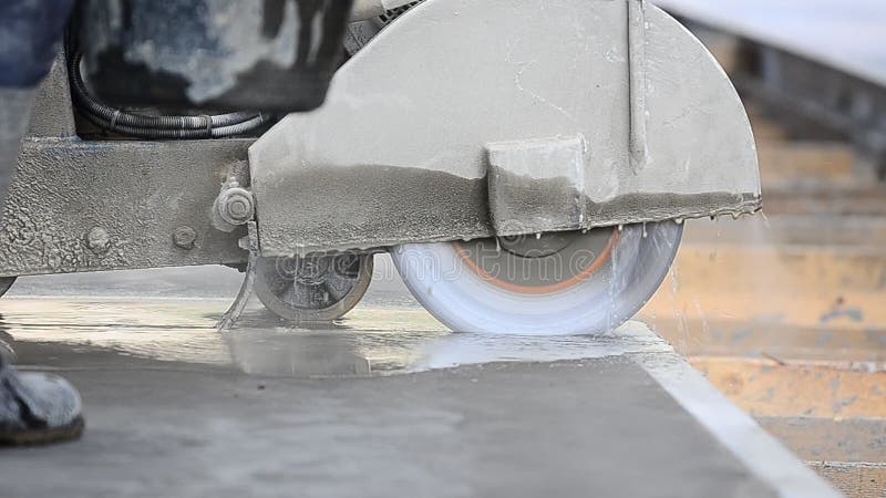 Worker Cutting the Concrete with a Saw Stock Footage - Video of disk ...