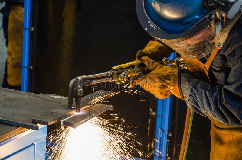 Man cutting iron stock photo. Image of technology, metal - 109420844