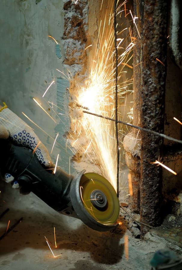 Cutting metal. stock image. Image of metal, grinder, safety - 39369167