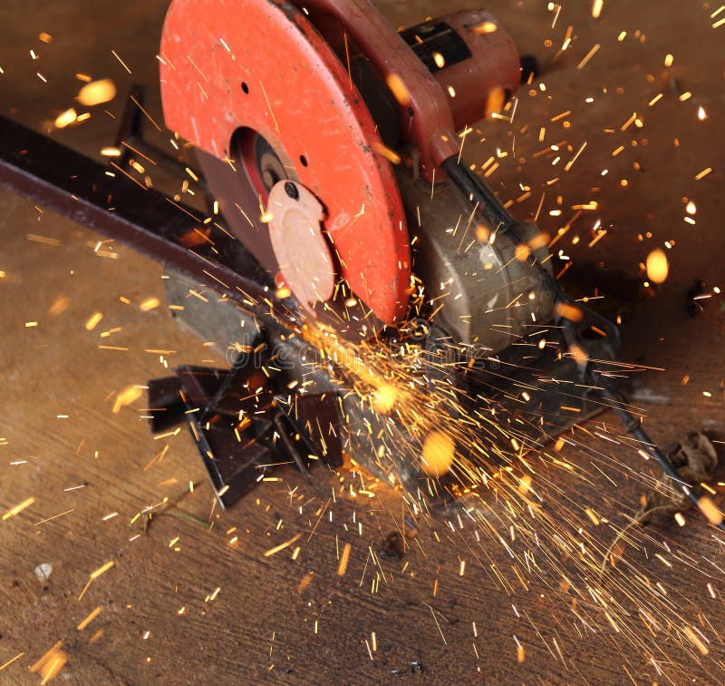 Worker Cutting Metal and Spark Stock Photo - Image of metalwork ...