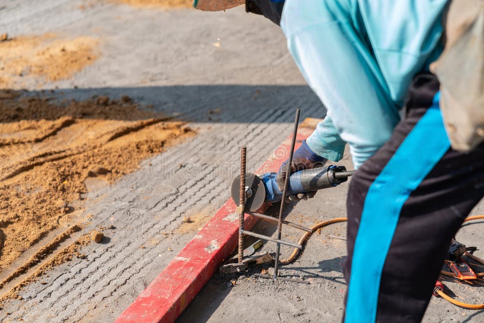 Worker Cutting Reinforcement with Hand Tools Stock Image - Image of ...