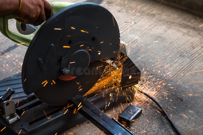 Worker are cutting steel stock image. Image of detail - 40377713
