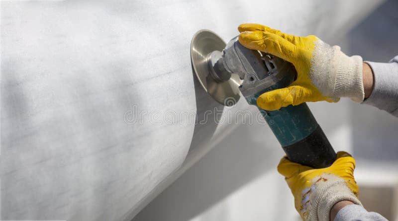 Worker Cutting Stone with Grinder Stock Photo - Image of architecture ...