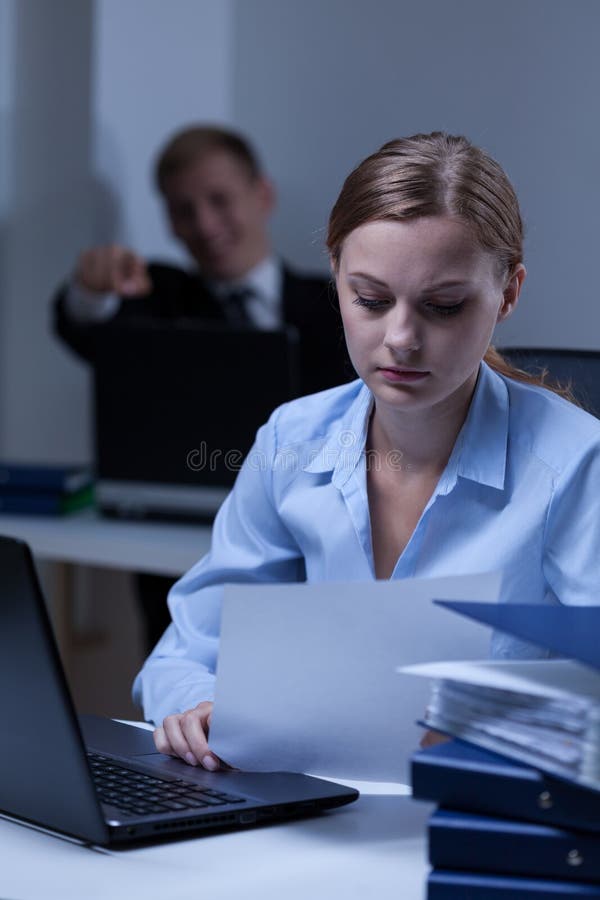 Worker Deriding Friend at Work Stock Photo - Image of mistake, laugh ...