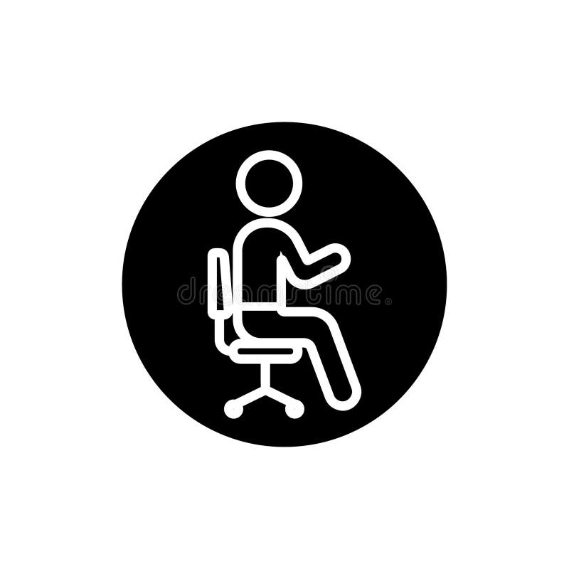 Worker at Desk Icon, S Illustration Stock Illustration - Illustration ...