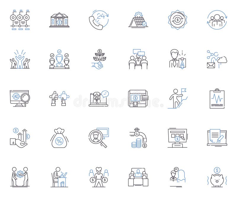Worker Development Line Icons Collection. Training, Coaching, Mentoring ...