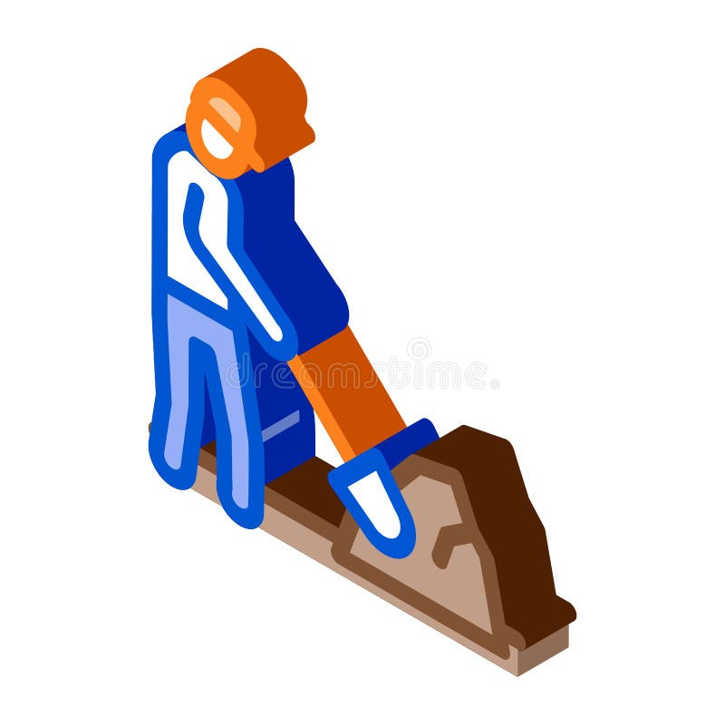 Worker Digging Isometric Icon Vector Illustration Stock Vector ...