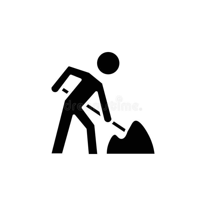 Worker Digging Icon Web Design in Vector Stock Vector - Illustration of ...