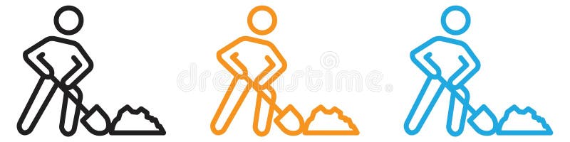 Worker Digging Vector Logo Set Collection for Web App Ui Stock Vector ...