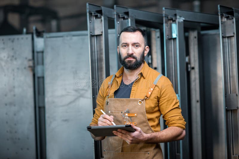 Worker with a Digital Tablet at the Plant Stock Image - Image of tablet ...