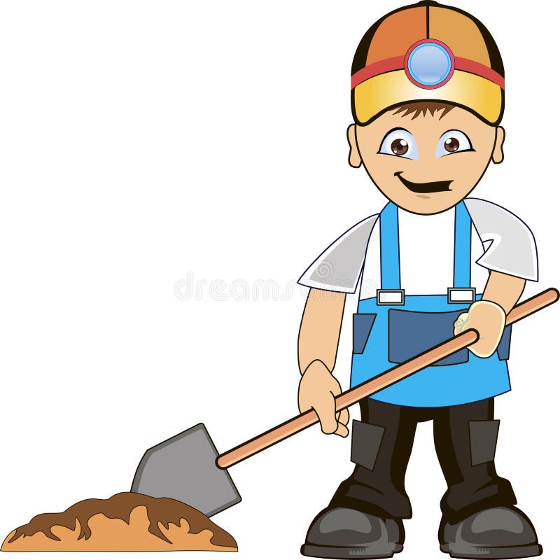 Worker digs pit stock vector. Illustration of working - 57140626