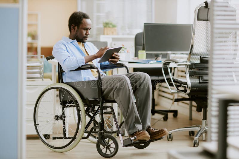 Worker with Disability in Office Stock Image - Image of optimist ...
