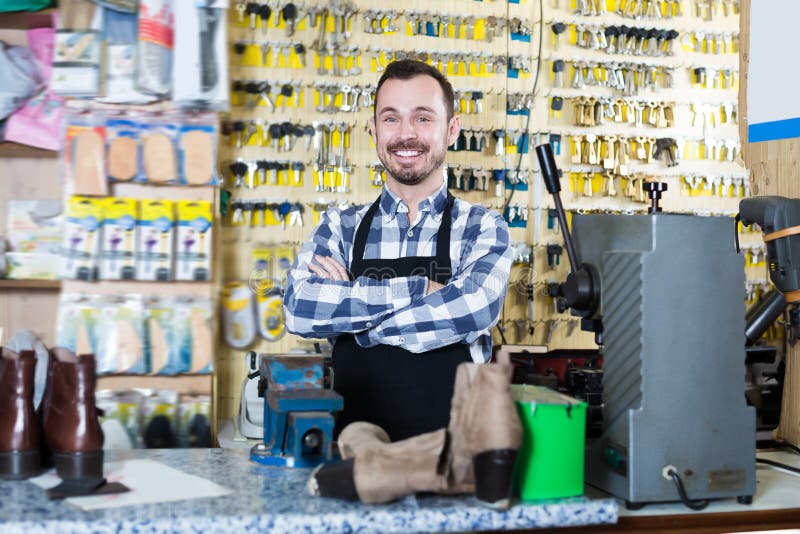 Worker Displaying His Tools for Making Keys Stock Image - Image of ...