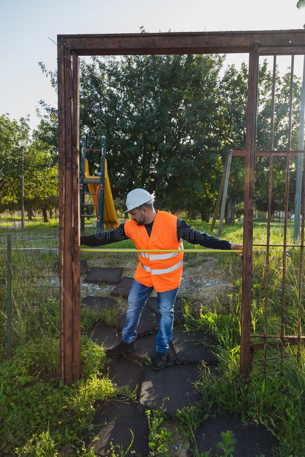 Worker Doing His Job on the Public Park Stock Photo - Image of builder ...
