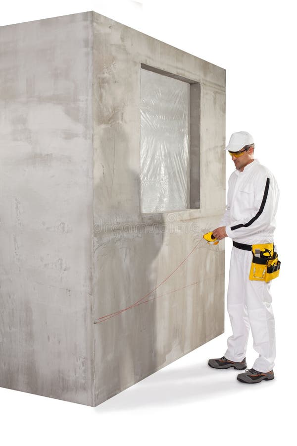 Worker Doing a String Lining Stock Photo - Image of foreman, experience ...