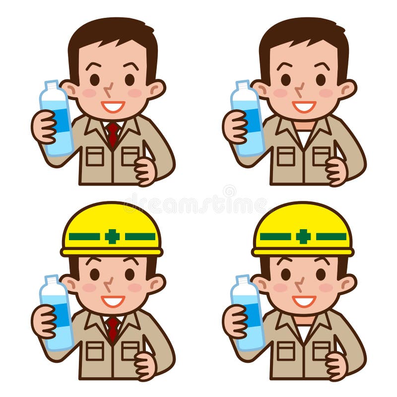 Worker drinking water stock vector. Illustration of repair - 78992705