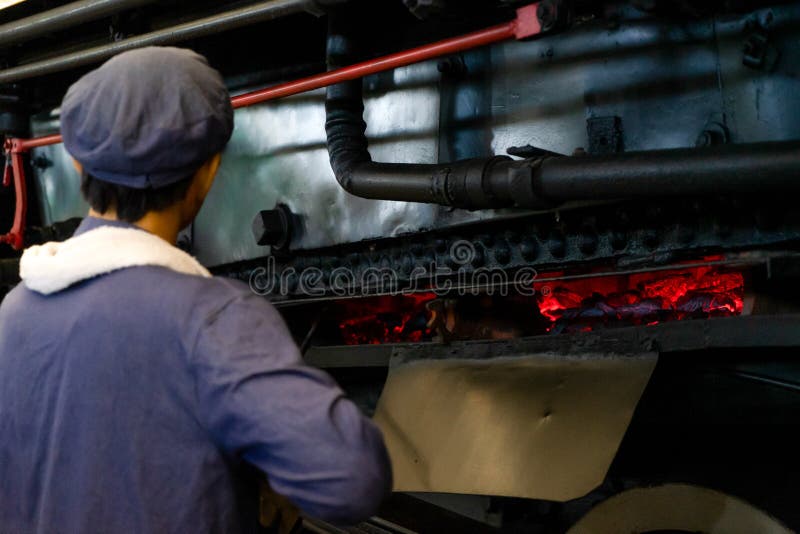 Worker Dummy Model Burning Coal in Retro Train Editorial Photo - Image ...
