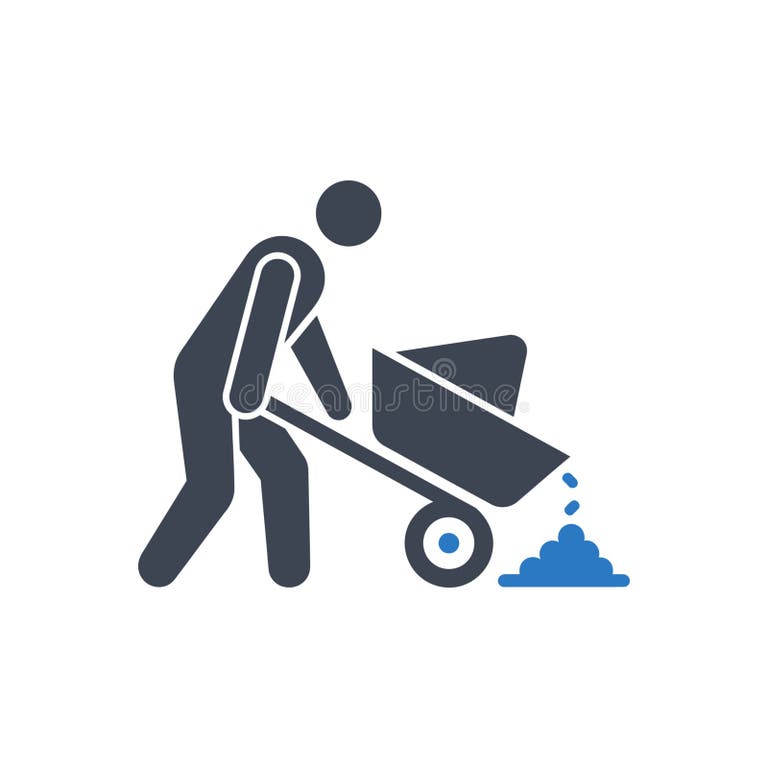 Worker Dumping Load Icon stock vector. Illustration of load - 361702340