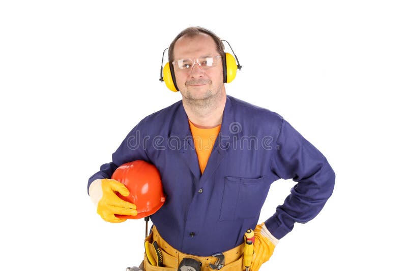 Worker Ear Muffs Holding Hard Hat Stock Photos - Free & Royalty-Free ...