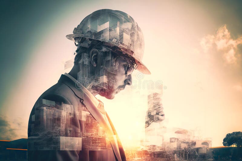 Worker Engaged in Future Building Construction Engineering and ...