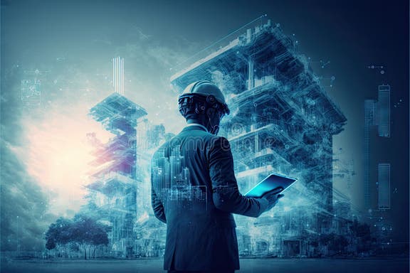 Worker Engaged in Future Building Construction Engineering and ...