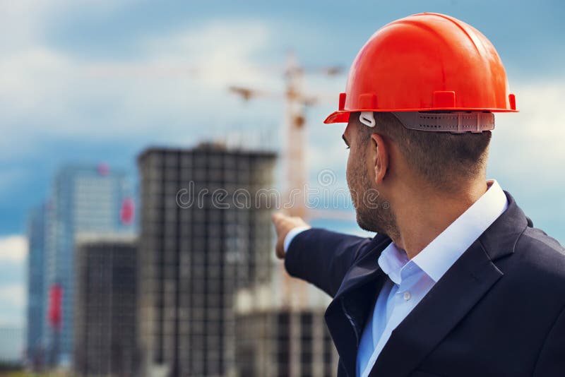 Engineer at Construction Site Stock Image - Image of laborer, architect ...