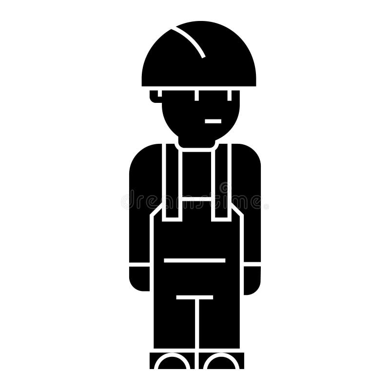 Engineer Black Icon, Vector Sign on Isolated Background. Engineer ...