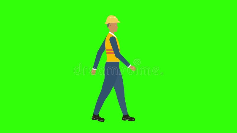 Worker Man Character Worker Walking with Ladder on the Shoulder ...