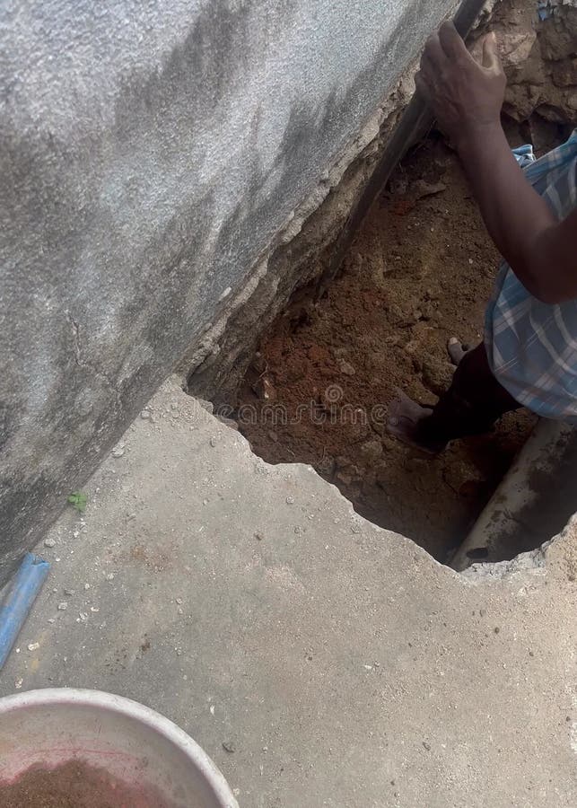 Worker Excavating the Ground Using Digging Bar Stock Video - Video of ...