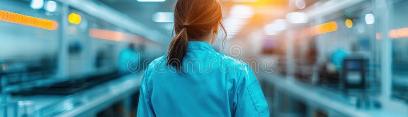 A Worker in a Facility Focused on Tasks with a Modern Organized ...