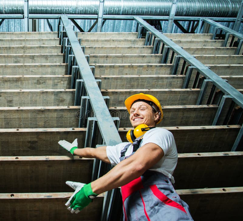 Worker on a factory stock image. Image of helmet, heavy - 39967475