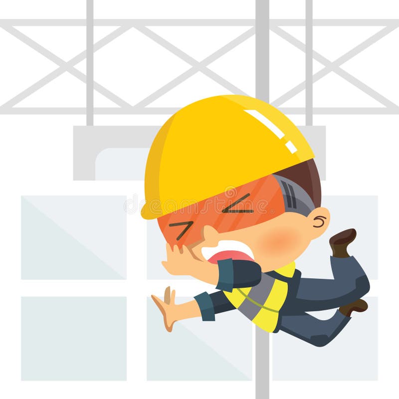 Worker Falling from High. Workplace Accident or Construction Safety ...