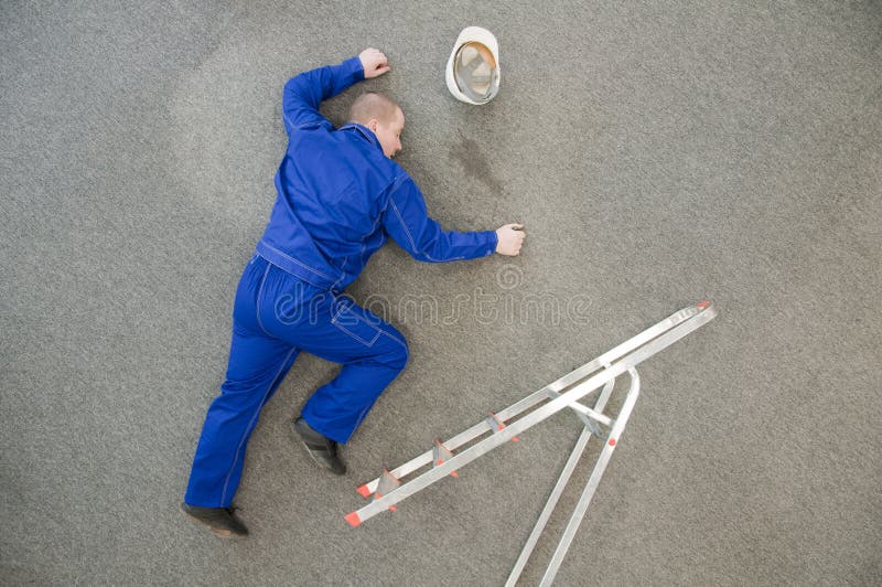 Worker fell from a ladder stock photo. Image of injured - 22514892