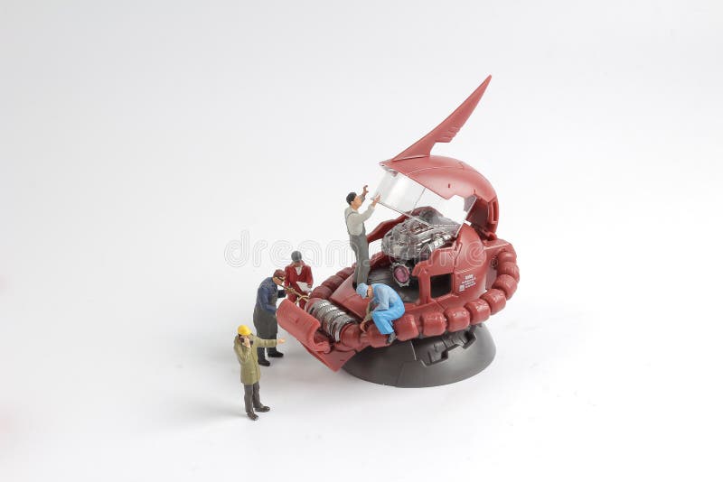 Worker Figure is Checking To Mobile Suit Stock Image - Image of comet ...