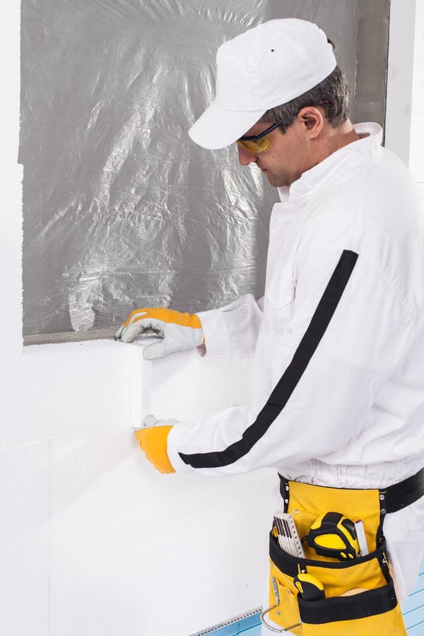 Worker Holding an Insulation Panel Stock Image - Image of craftsman ...