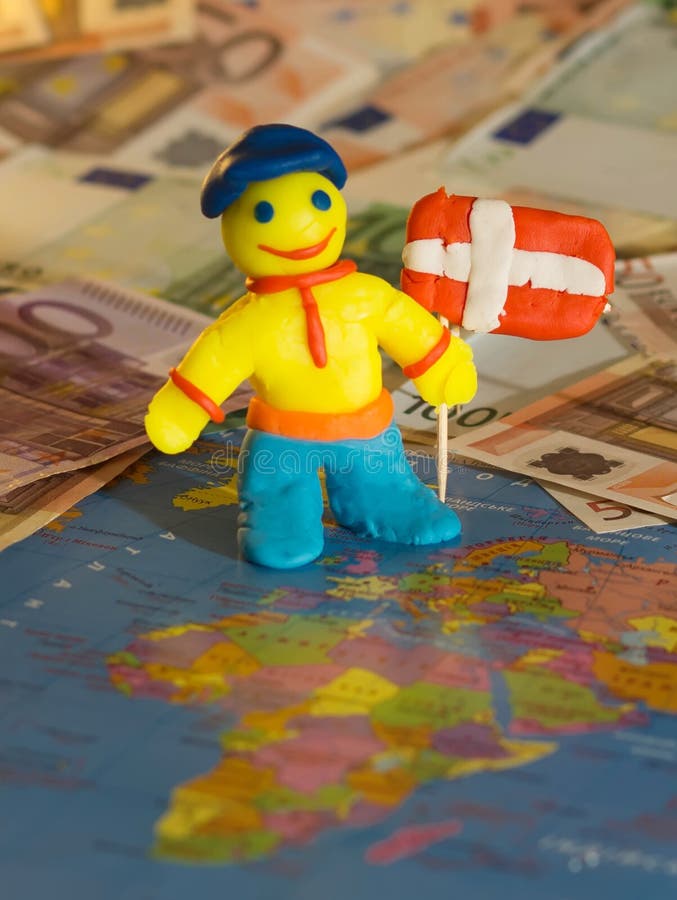 Worker with flag - Denmark stock photo. Image of budget - 52366096