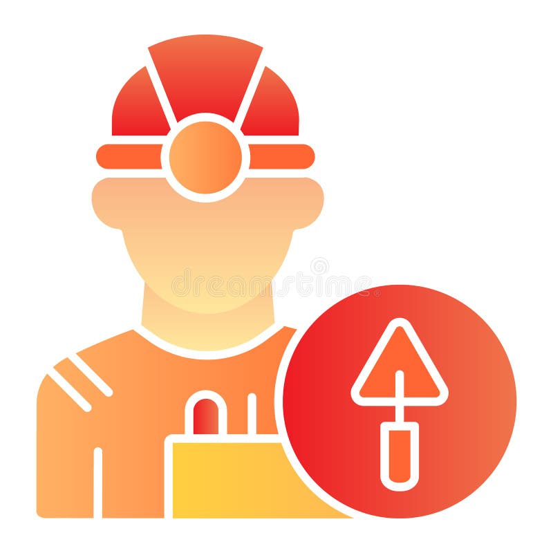 Worker Flat Icon. Builder Color Icons in Trendy Flat Style Stock Vector ...
